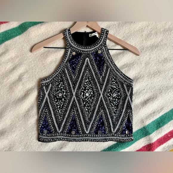 Chelsea & Violet | Tops | Chelsea Violet Sequin Embellished Beaded Crop ...